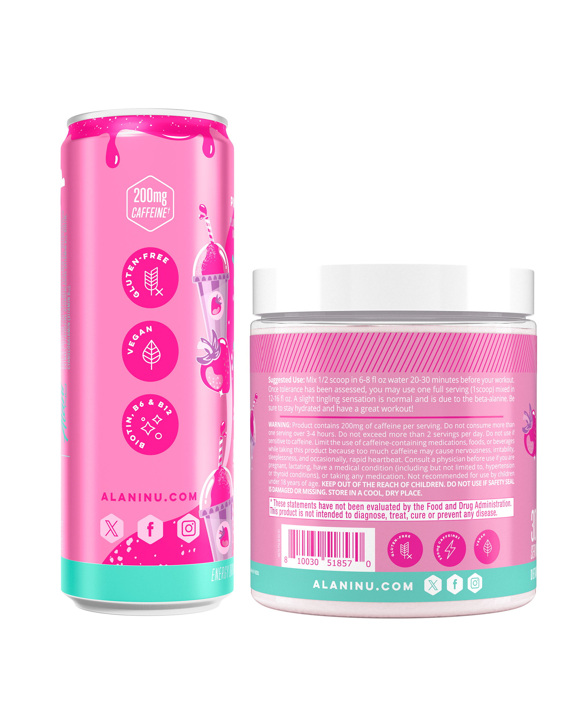 Energy Drink & Pre-Workout+ - Blue Slush - Alani Nu